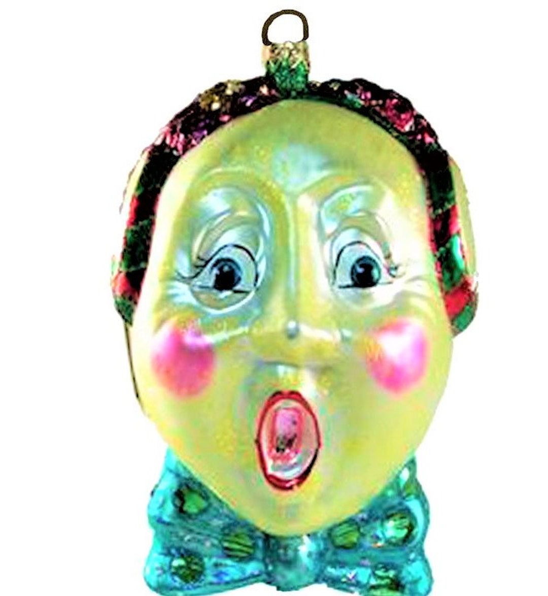 Larry Fraga Large Face Snow Girl Caroler Vintage Glass Made in Poland ...
