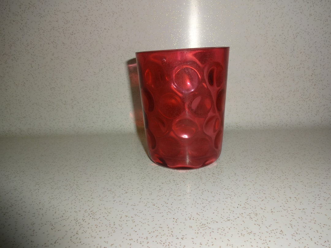 Tumbler Glass Cranberry Thumbprint Antique #18 - Etsy