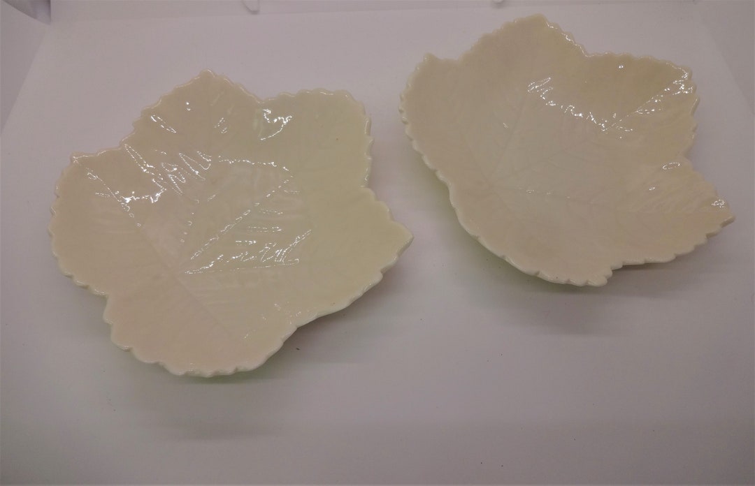 Belleek Leaf Dish Green Stamp Vintage #5555 - Etsy