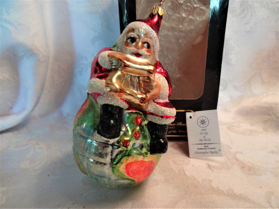 Christopher Radko Vintage Glass Ornament on Top of the World 1995 - Etsy