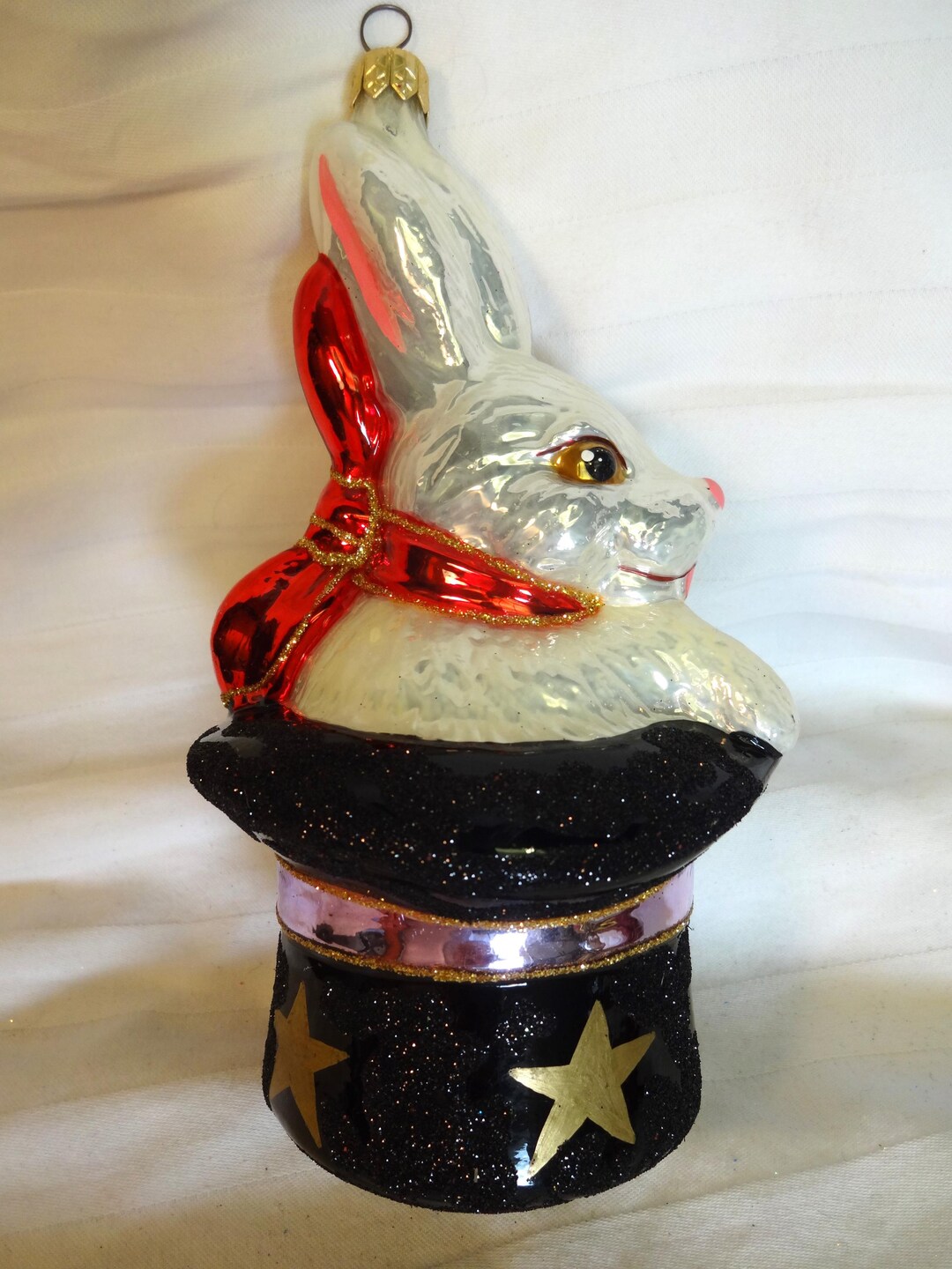 Christopher Radko Vintage Glass Ornament Rabbit in Top Hat P-1 - Etsy