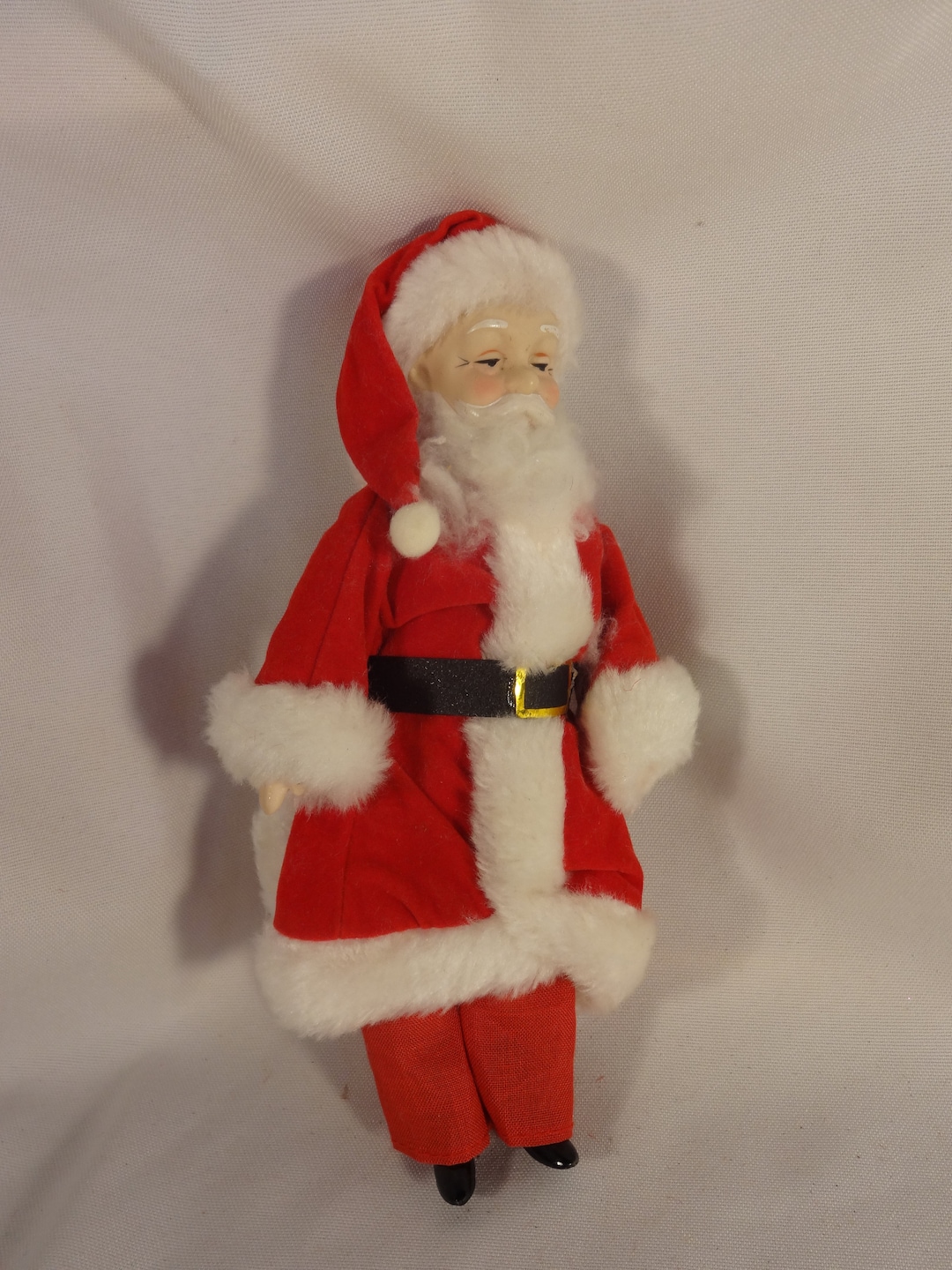 Santa Vintage Red Velvet Suit Rubber Face #555 - Etsy