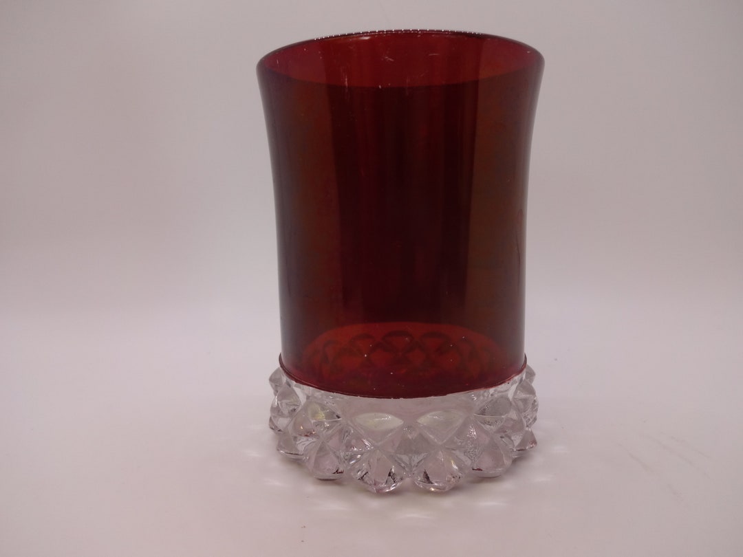 Antique Ruby Red Glass With Pressed Glass Bottom #200012 - Etsy