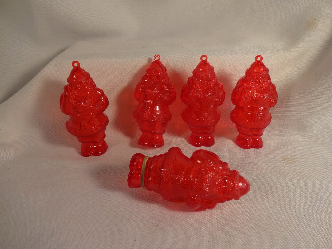 Christmas Vintage Red Plastic Santa Ornament #5858 - Etsy
