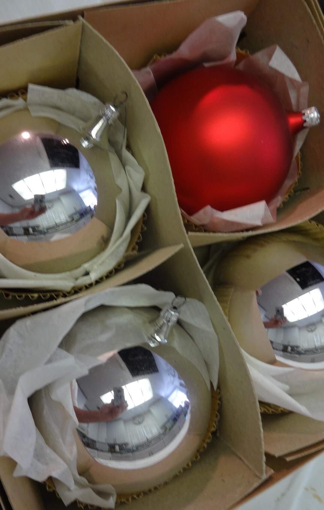 Christmas Ornaments Very Large Glass Balls Made in Germany Vintage R-22 ...