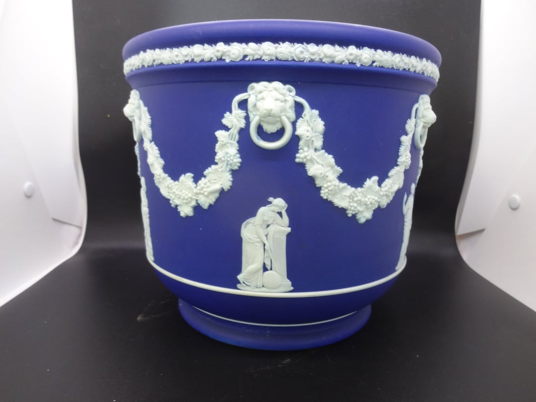 Wedgwood Antique Blue Jasperware Neo Classical Planter UK 1908 Large ...