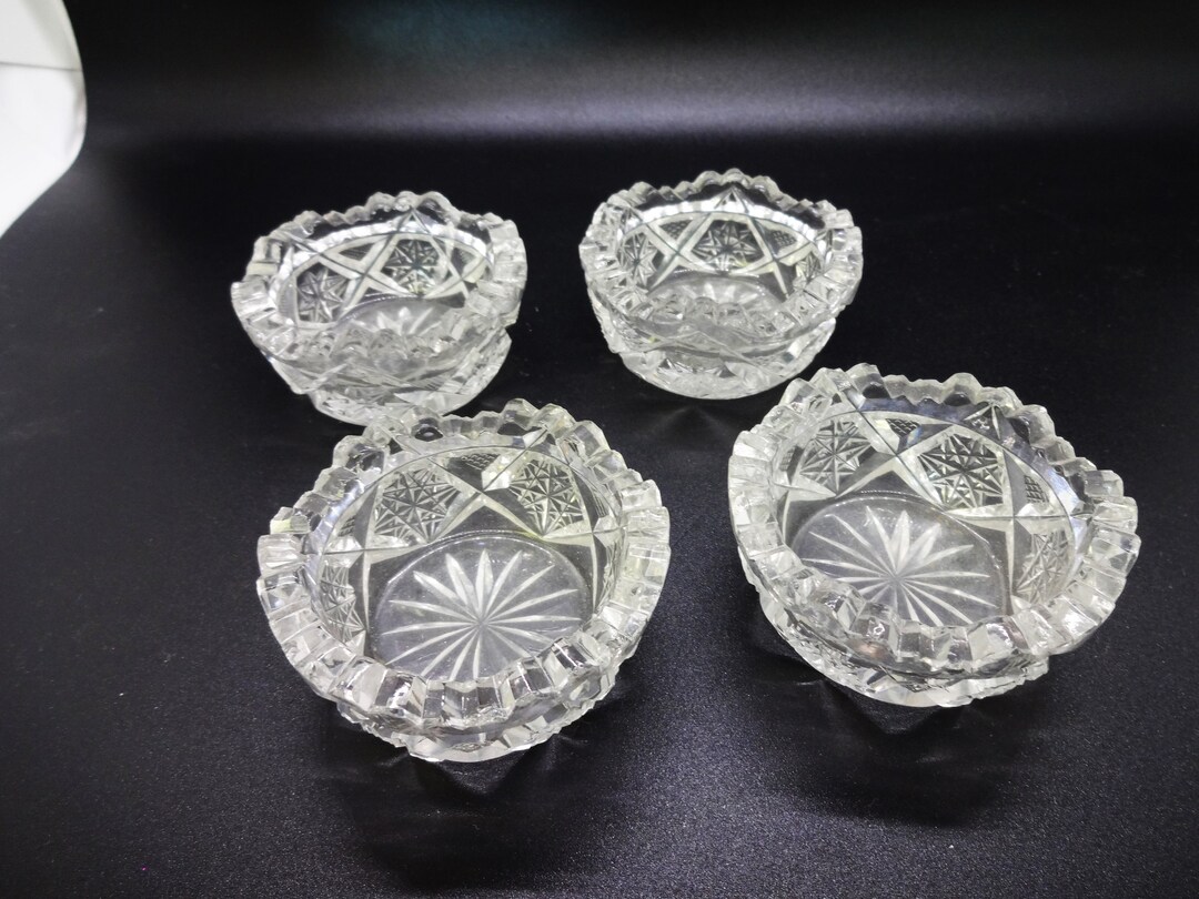 Antique Cut Glass Salt Dishes Set of 4 #200012 - Etsy