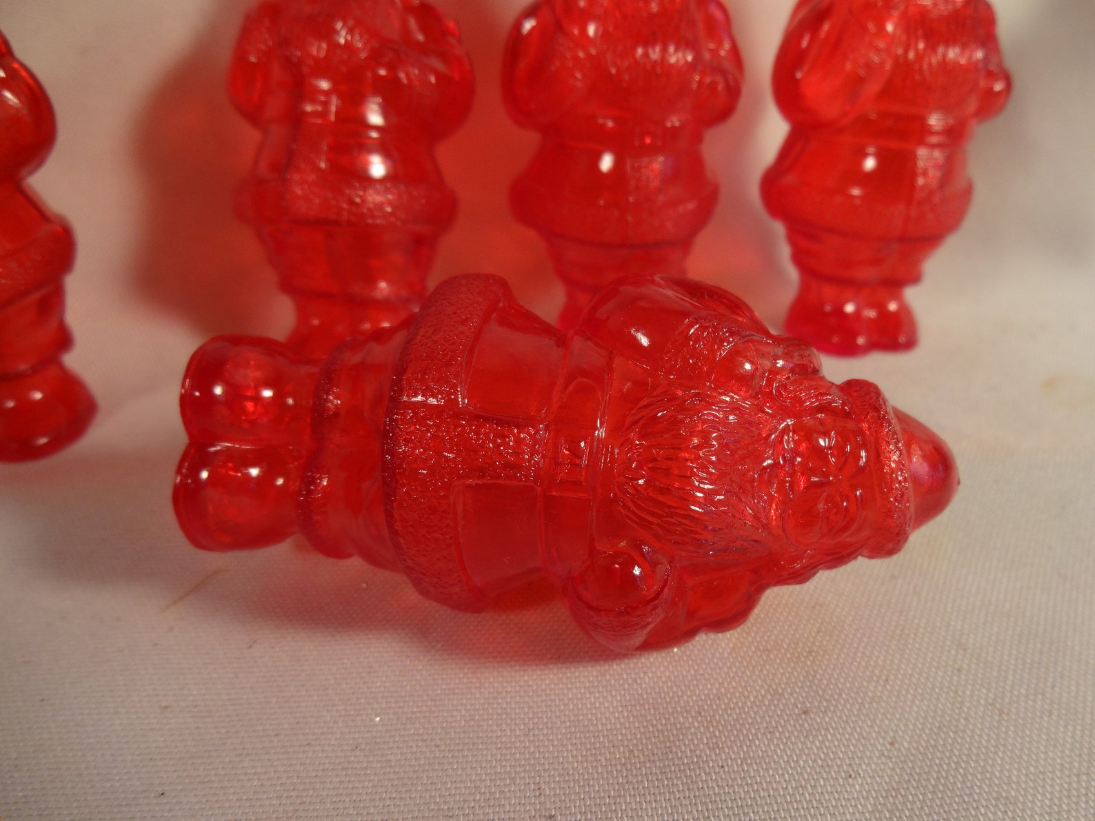 Christmas Vintage Red Plastic Santa Ornament #5858 - Etsy
