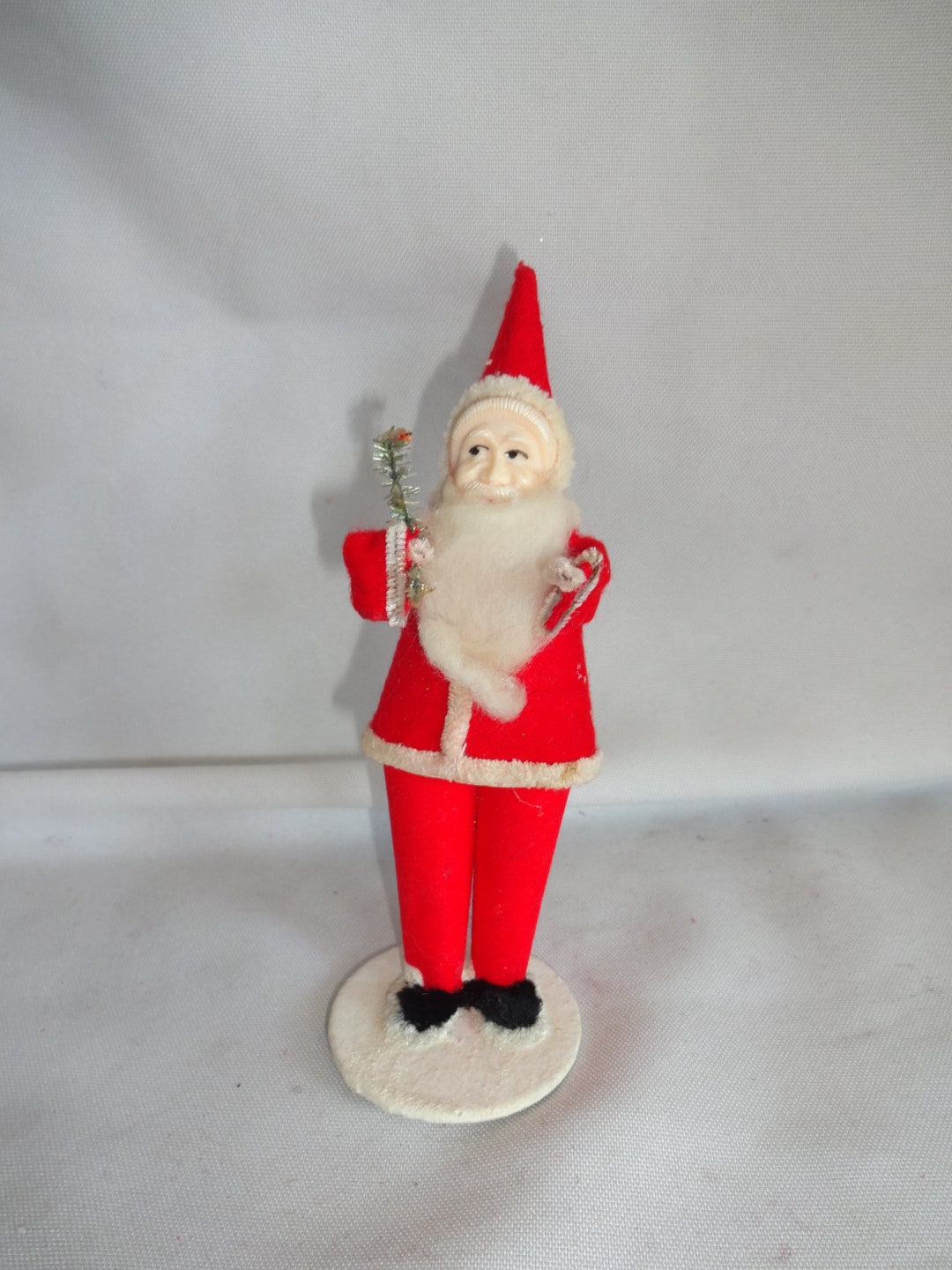 Santa Vintage Plastic Face Cardboard Snow Base #798 - Etsy