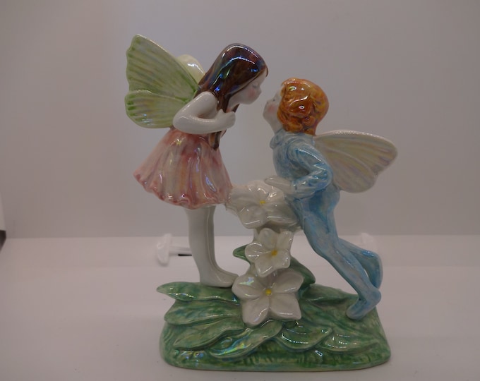 Napcoware Japan Lusterware Iridescent Fairies Figurine Kyle & Anthea ...