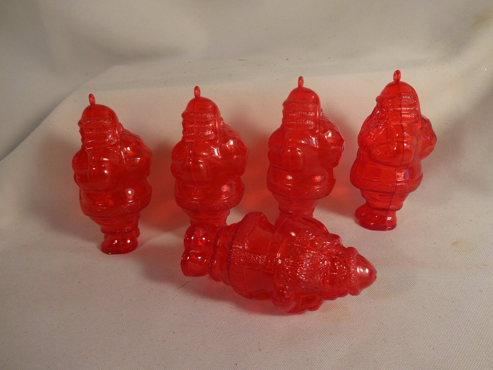 Christmas Vintage Red Plastic Santa Ornament #5858 - Etsy