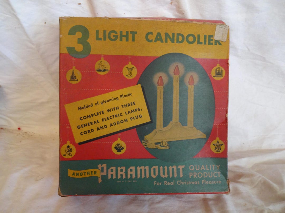 Christmas Light Vintage Paramount Candolier C-7 Bulbs Original Box L-24 ...