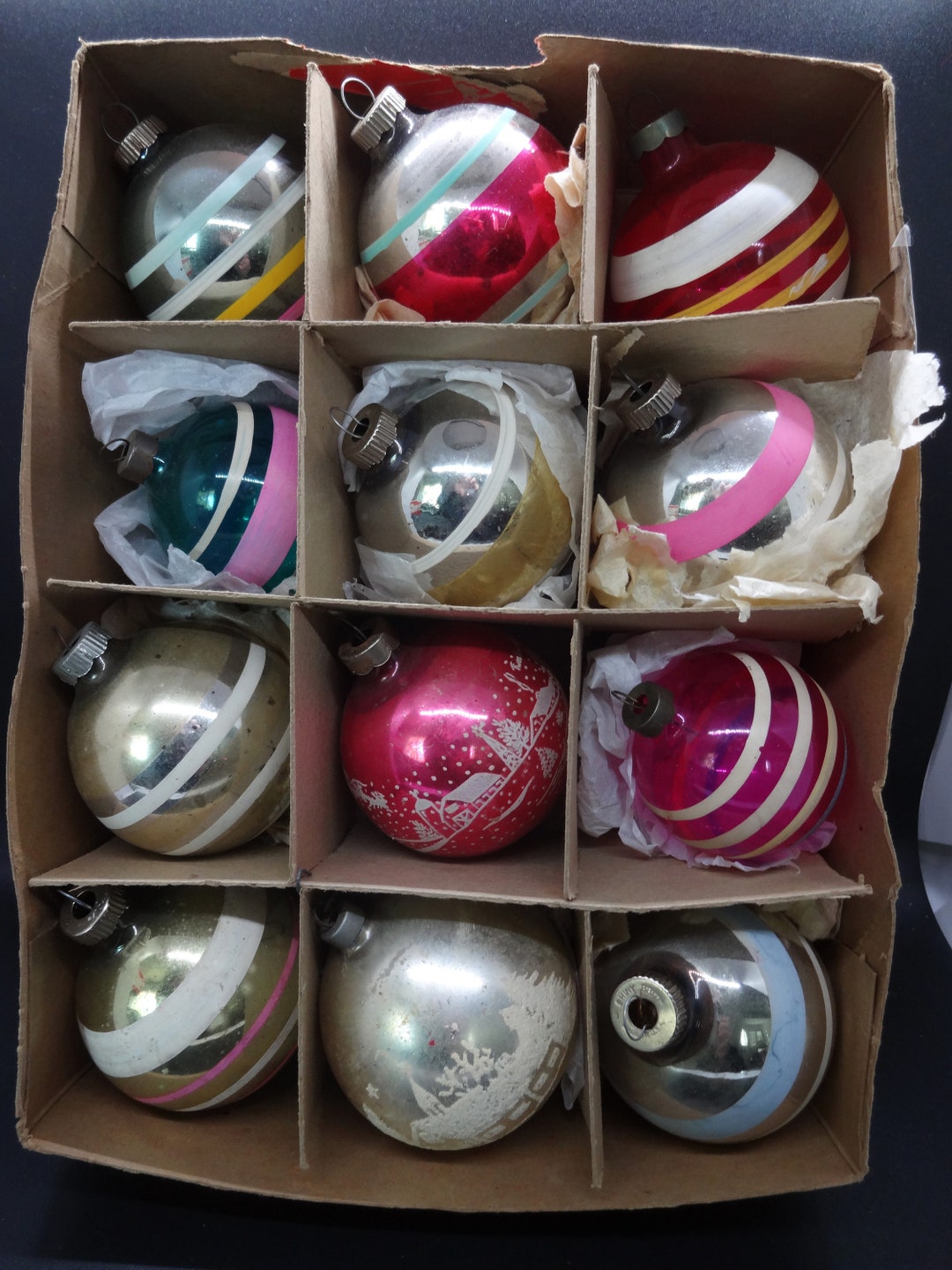 Shiny Brite Vintage Christmas Ornaments #05555 - Etsy