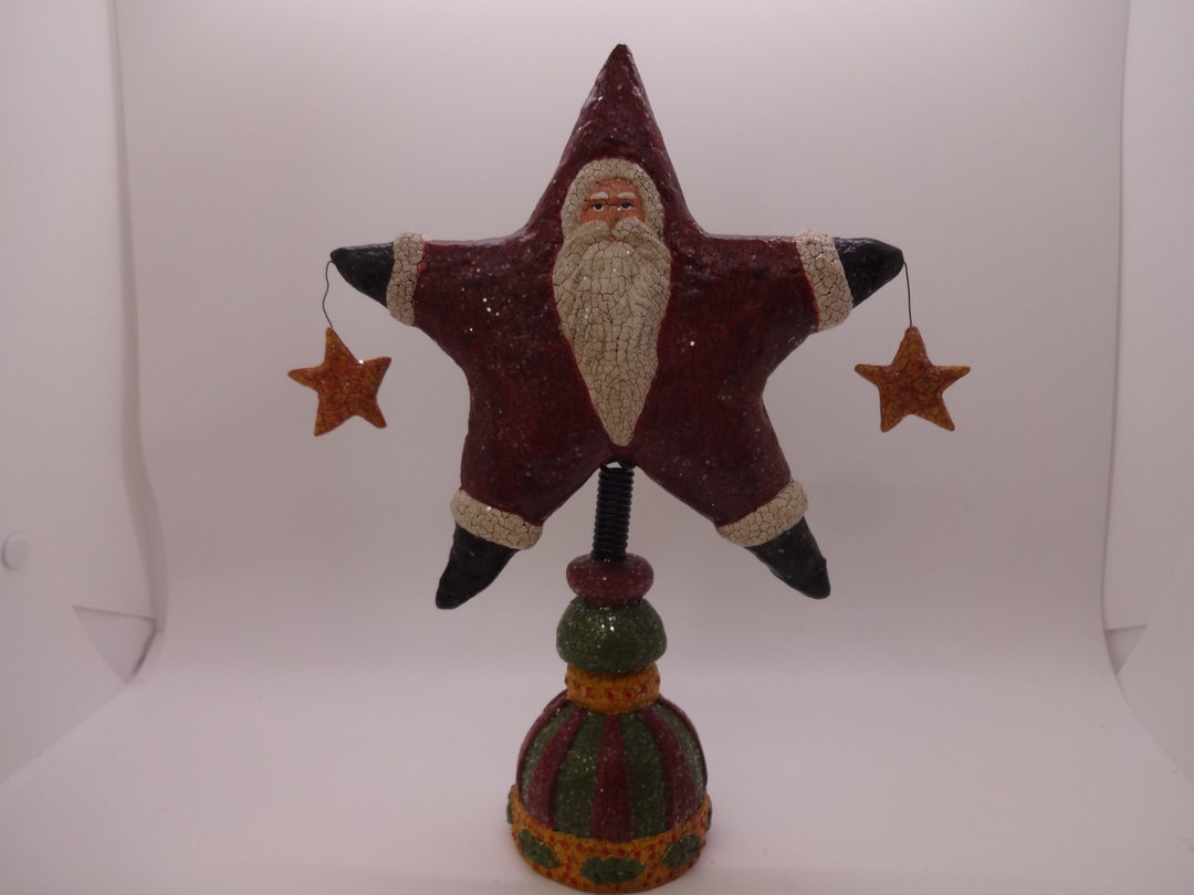 Folk Art Star Santa Handpainted #479 - Etsy