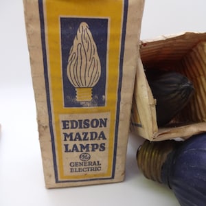 Edison Mazda Lamps GE Flame Blue Vintage #1000 - Etsy