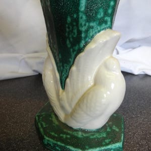 Pottery Mccoy Vase With White Doves Vintage TT - Etsy