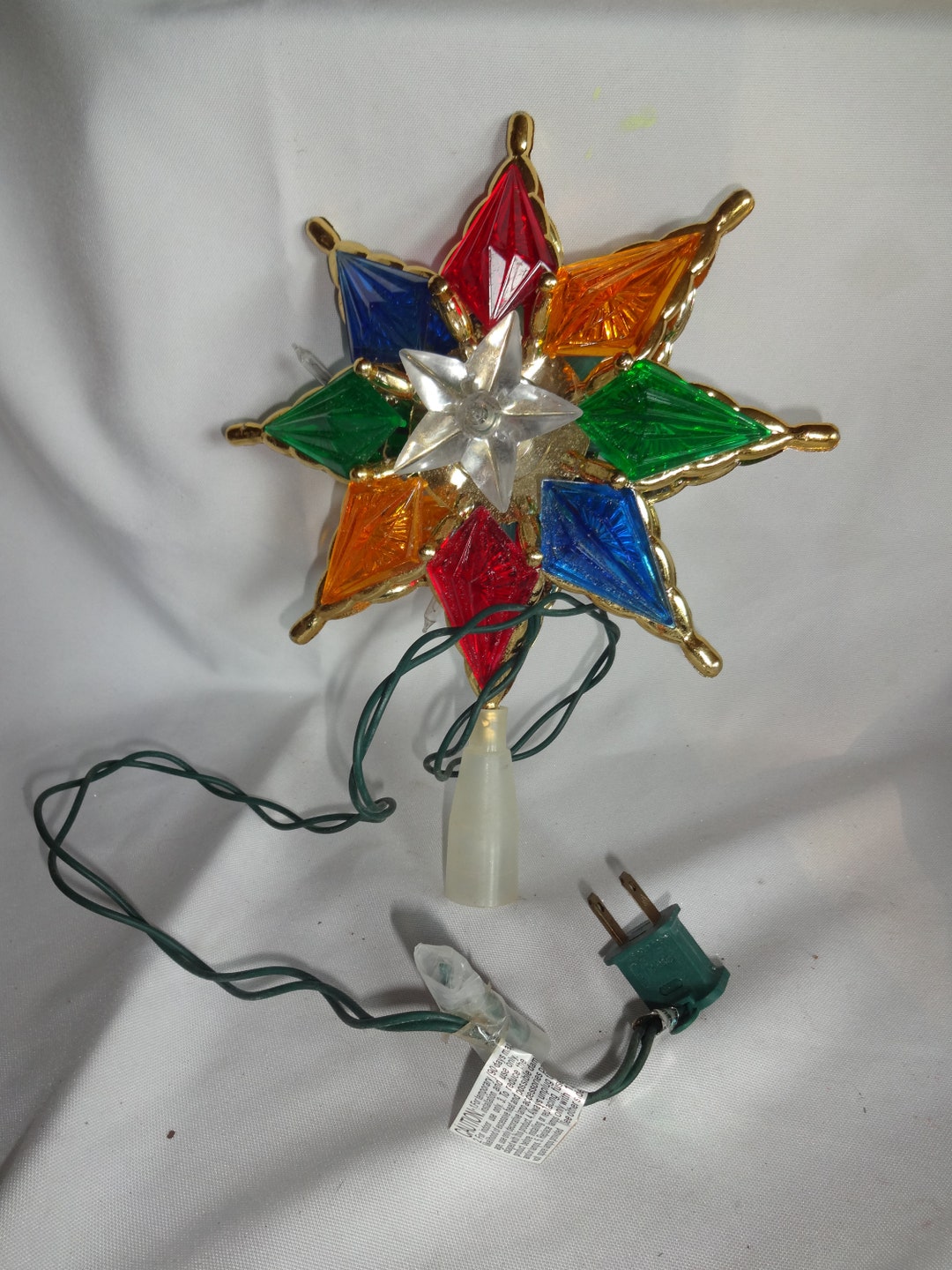 Christmas Tree Topper Multi Color Light Works Vintage #5123 - Etsy