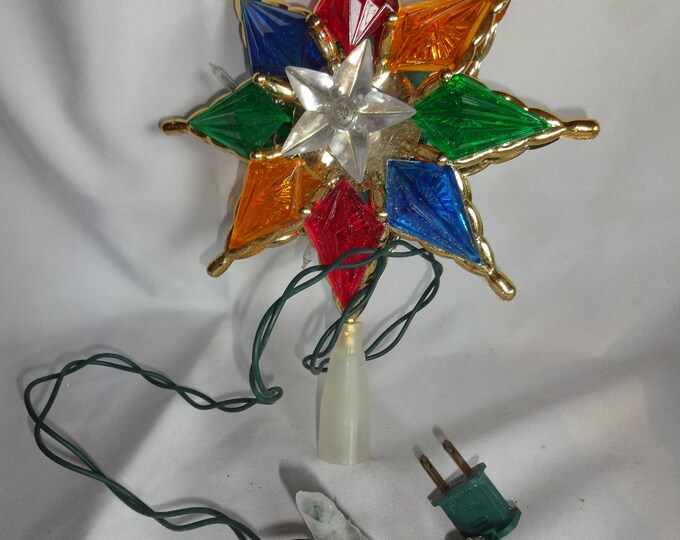 Christmas Tree Topper Multi Color Light Works Vintage #5123 - Etsy