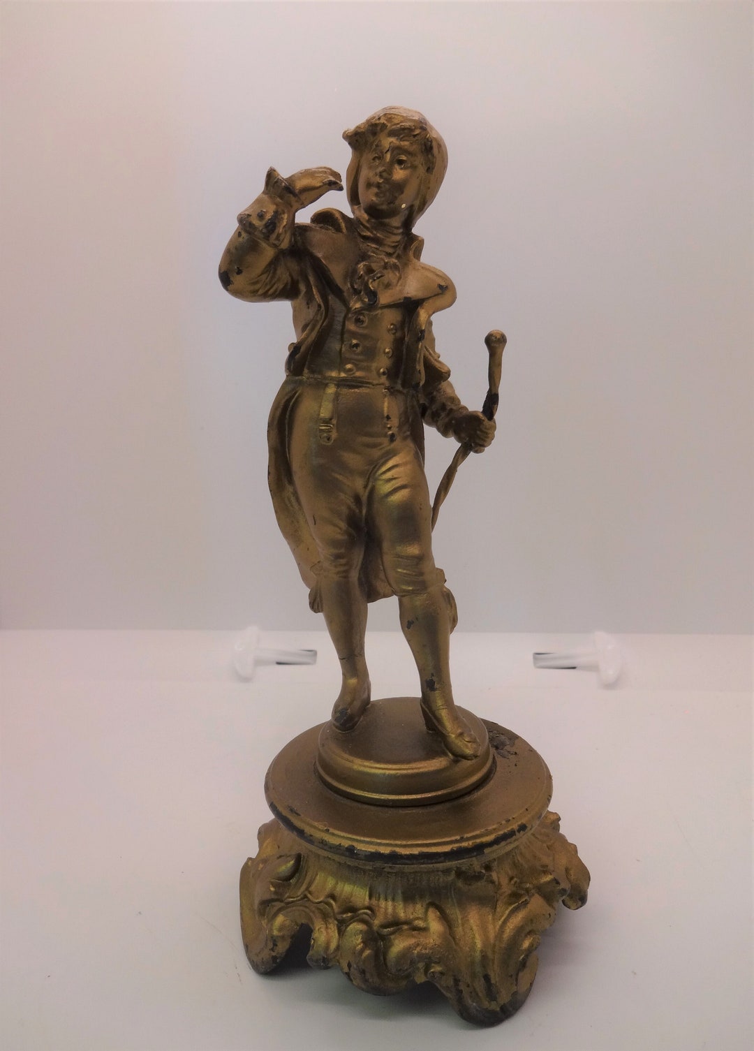 Statue Metal Man With Cane Antique 03003 - Etsy