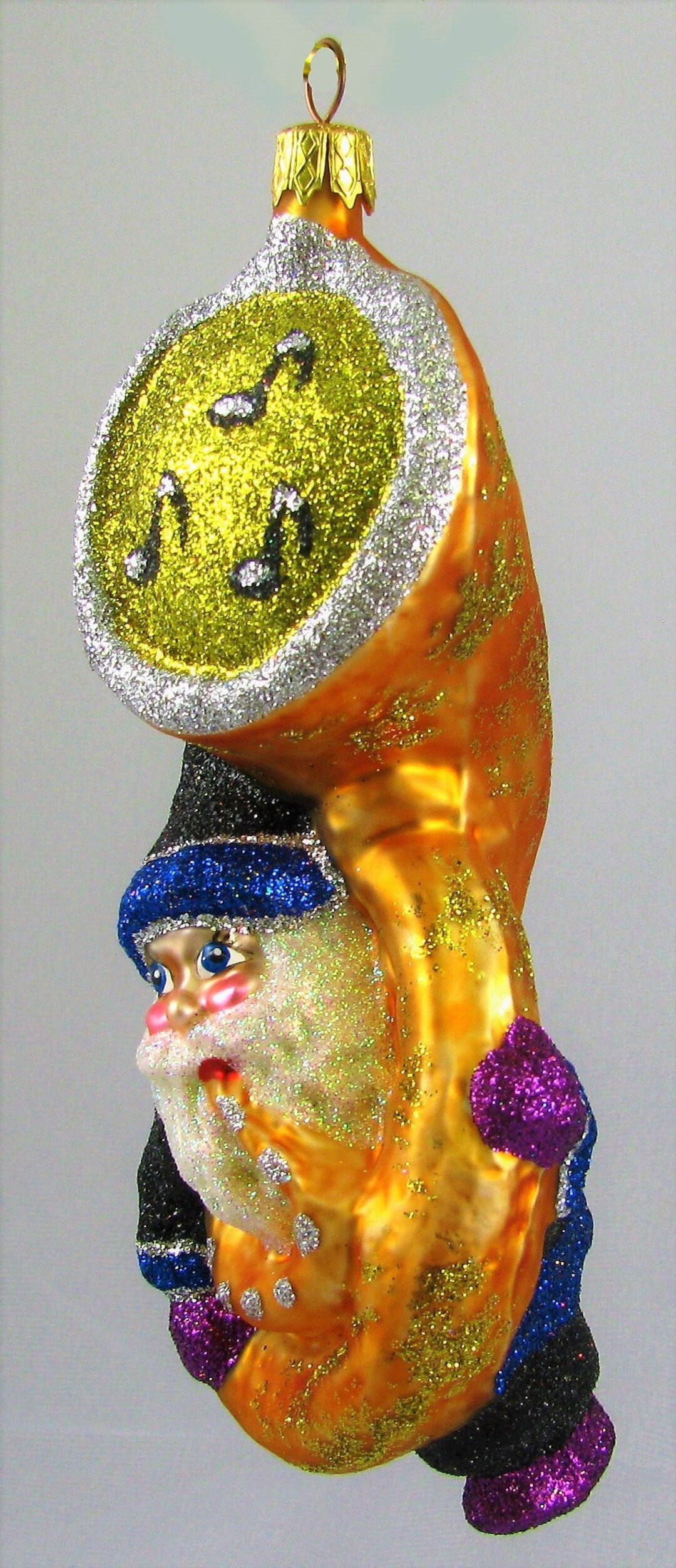 Larry Fraga Santa Playing Trombone Made in Poland Vintage Glass - Etsy