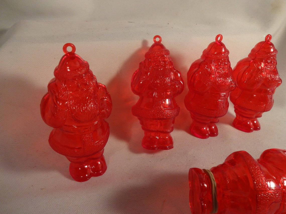 Christmas Vintage Red Plastic Santa Ornament #5858 - Etsy