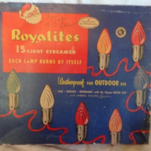 Christmas Lights Vintage Royalites Outdoor Set Swirl or Flame Bulbs S-2 ...