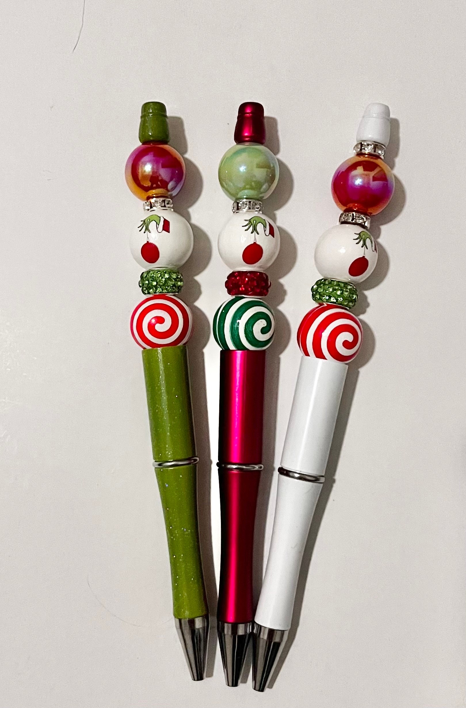 Custom Made Beaded Grinch Pens - Etsy