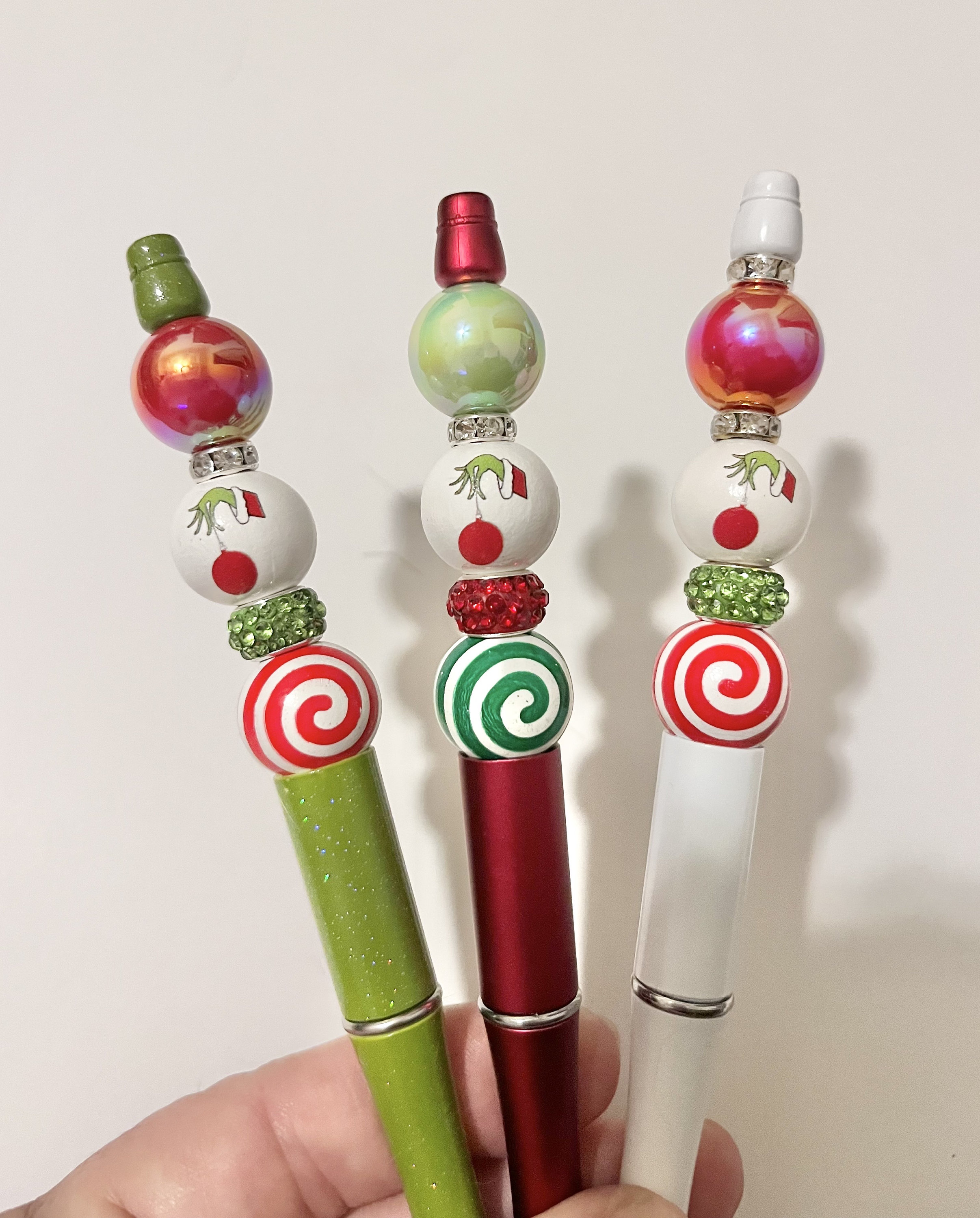 Custom Made Beaded Grinch Pens - Etsy
