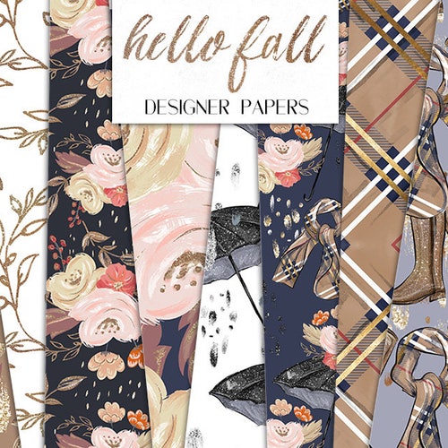 Fall Digital Paper Pack Instant Download Autumn Seamless Cute - Etsy