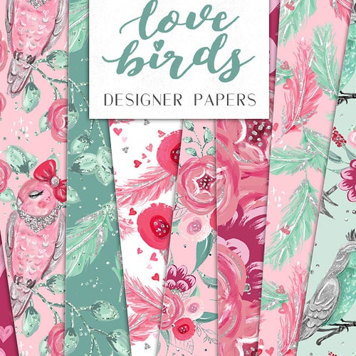 Romantic Digital Paper Pack Love Planner Stickers Valentine | Etsy