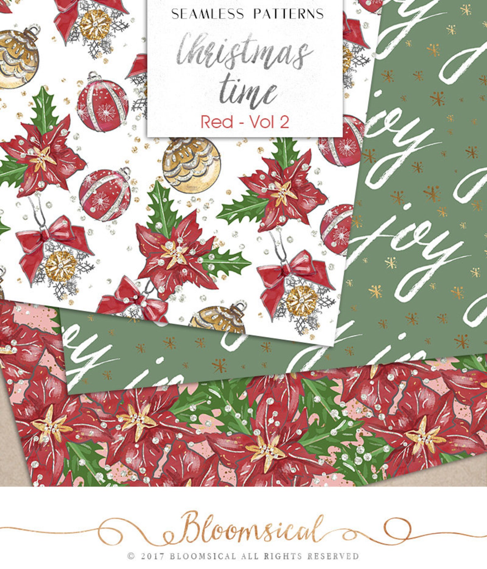 Christmas Digital Paper Holidays Tree Decoration Gifts Dogs - Etsy