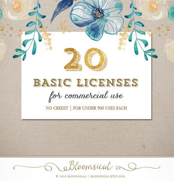 20 Basic Commercial Licenses Bundle for Commercial Use of - Etsy