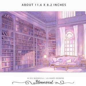 Princess Library PNG, Light Academia Background Scene Enchanted ...