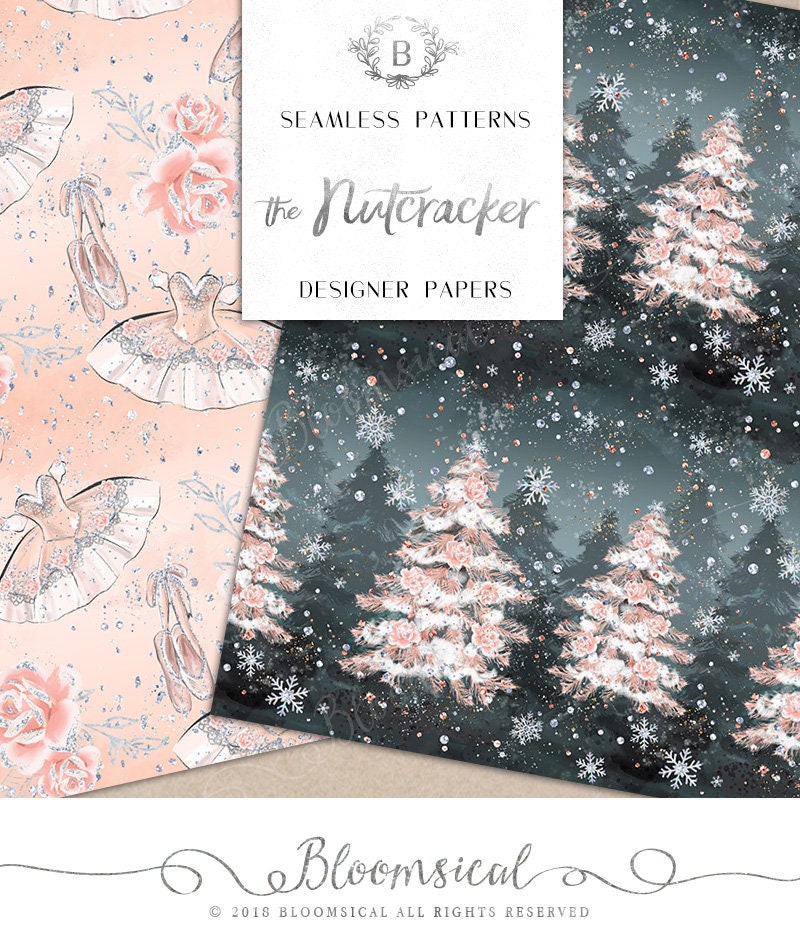 The Nutcracker Digital Papers the Nutcracker Snow Flakes - Etsy