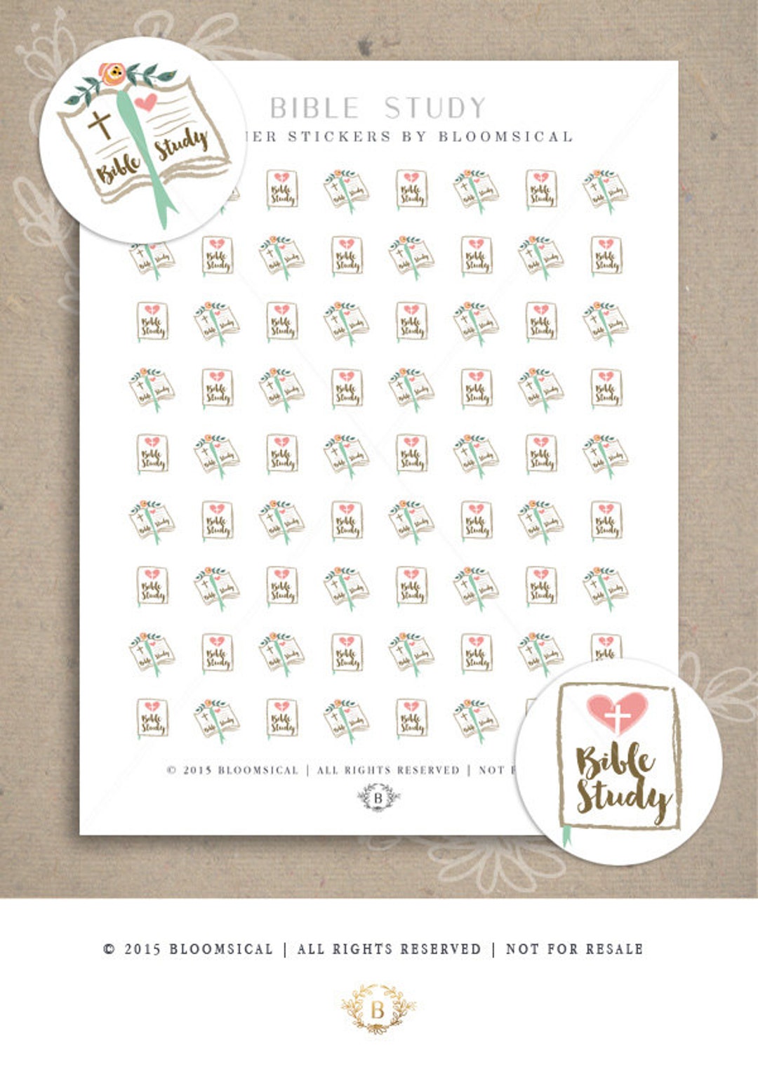 Bible Study Stickers Printable Planner Stickers Erin - Etsy