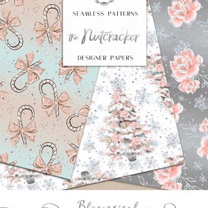 The Nutcracker Digital Papers | the Nutcracker Snow Flakes Silver ...