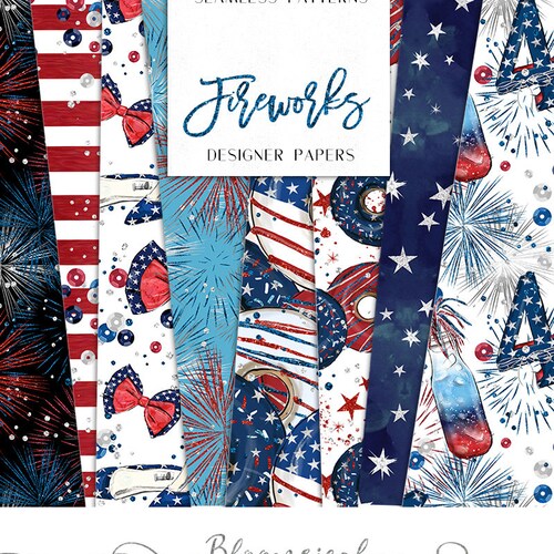 Glitter Fireworks Clipart 4th of July Digital Stickers - Etsy