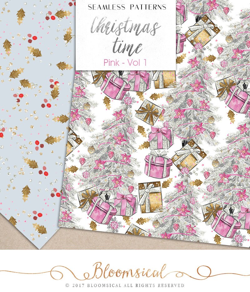 Christmas Digital Paper Holidays Tree Decoration Gifts Dogs - Etsy