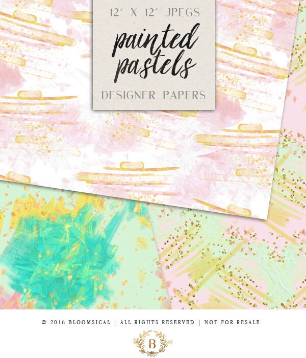 Seamless Digital Papers Artistic Pastel Brush Strokes - Etsy