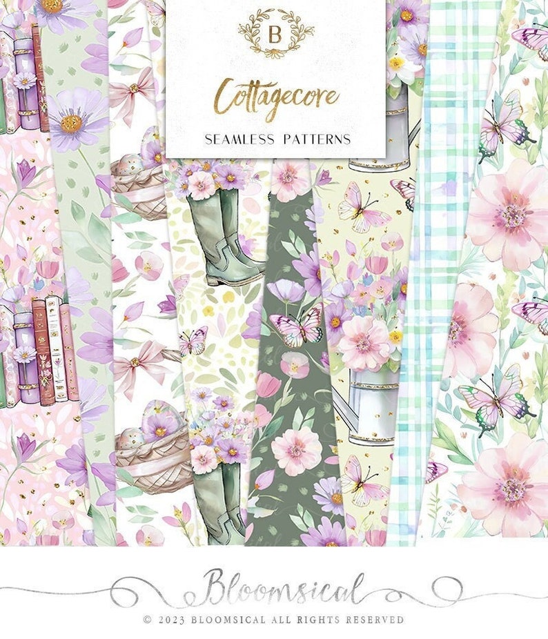 Cottagecore Seamless Digital Papers Spring Easter Floral - Etsy