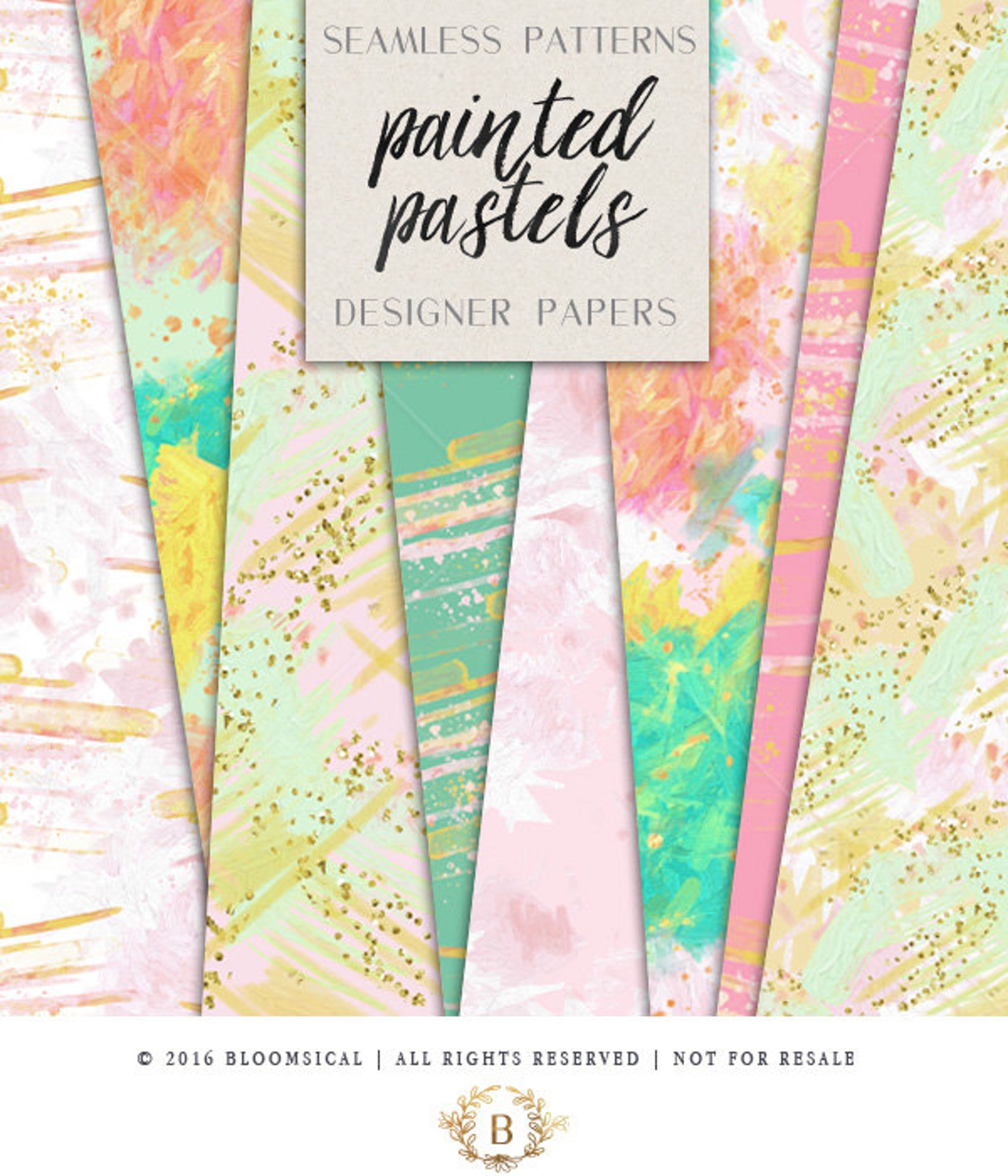 Seamless Digital Papers Artistic Pastel Brush Strokes - Etsy