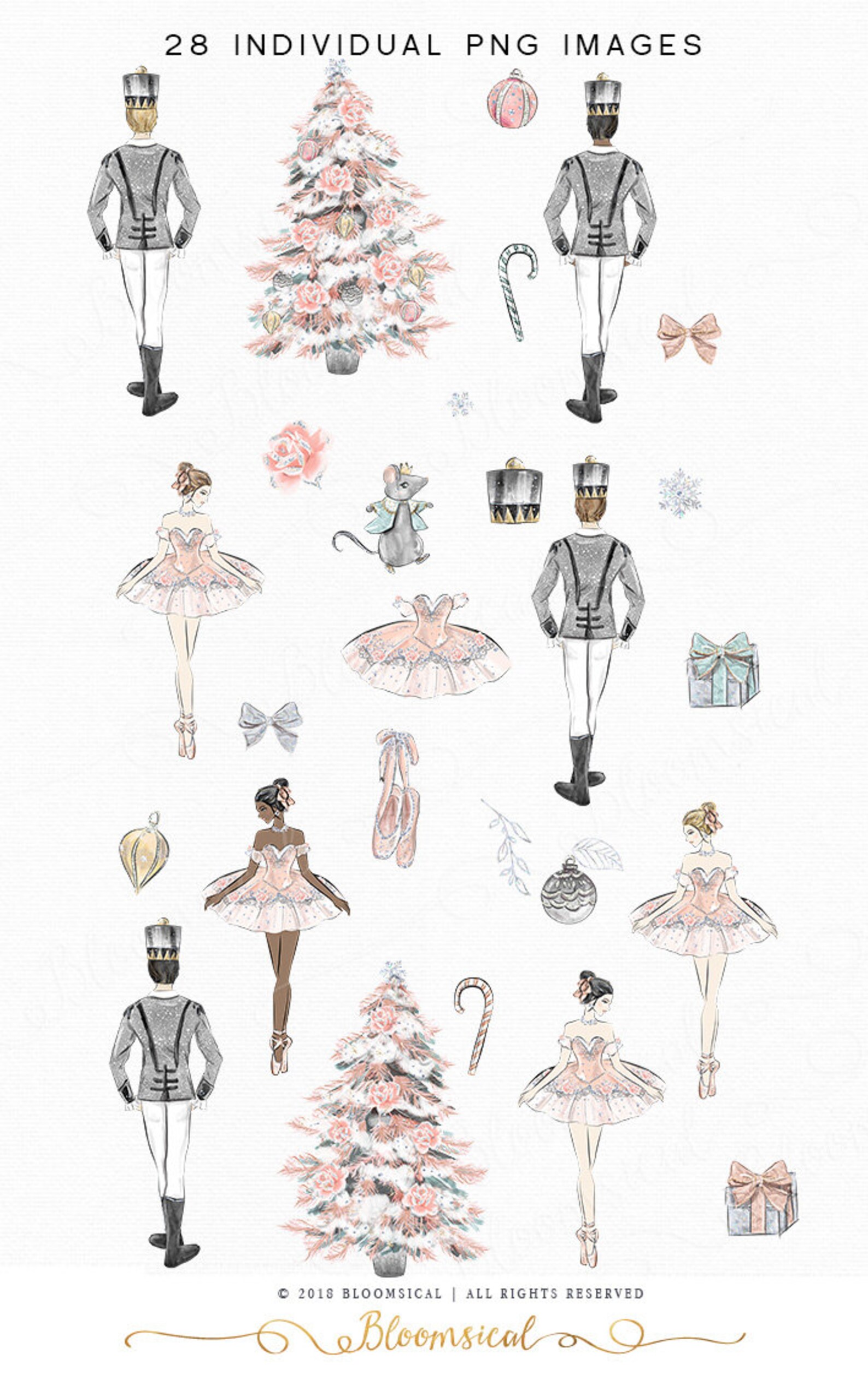 The Nutcracker Clip Art Christmas Fashion Illustration Girl - Etsy