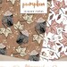 Pumpkin Fall Digital Paper Pack Autumn Leaves Thanksgiving Pie Seamless ...