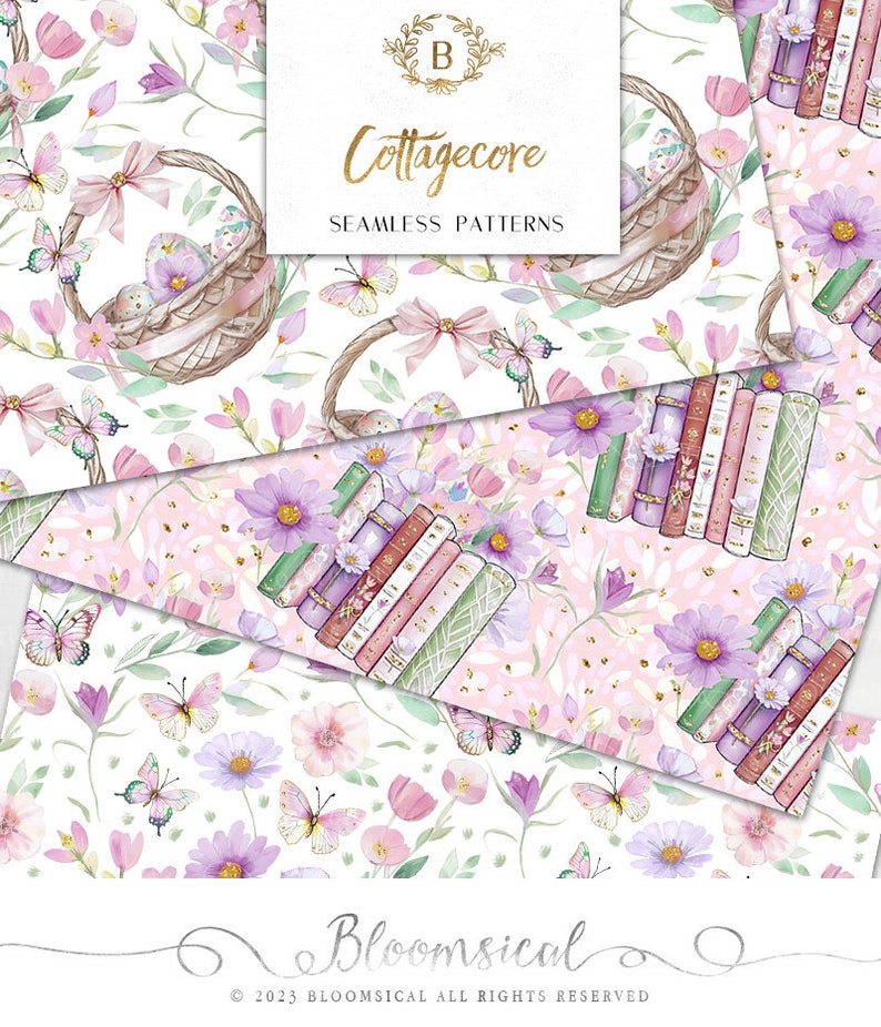 Cottagecore Seamless Digital Papers Spring Easter Floral - Etsy