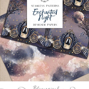 Halloween Digital Papers | Dark Fairytale Fall Pumpkin Moon Castle ...