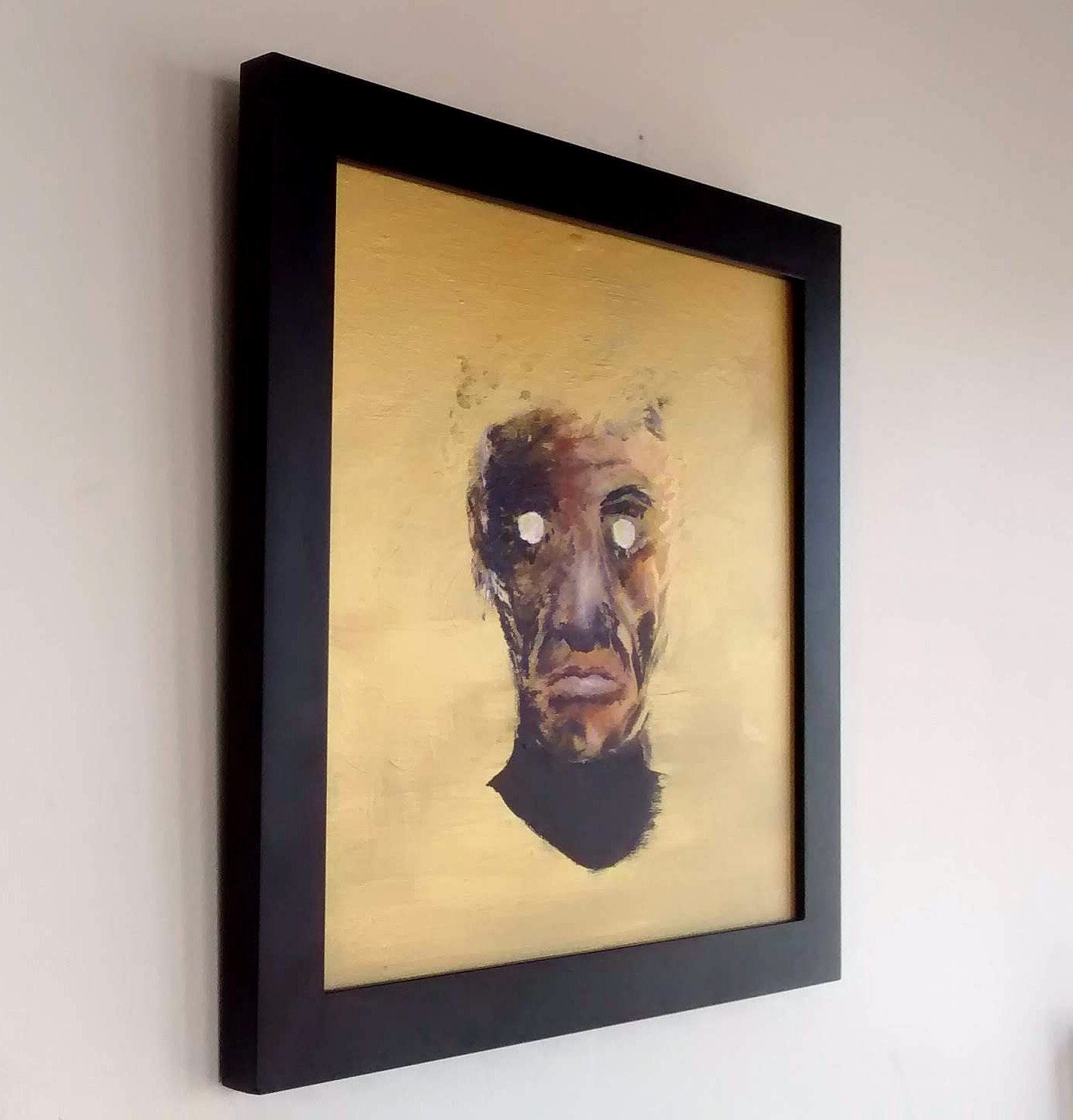 Golem 2089, Original Surreal Acrylic Painting Portrait (w/ Frame ...