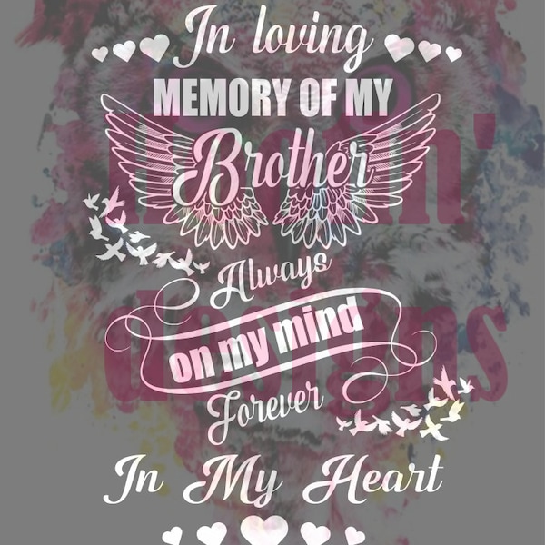 In Memory of Brother Svg - Etsy