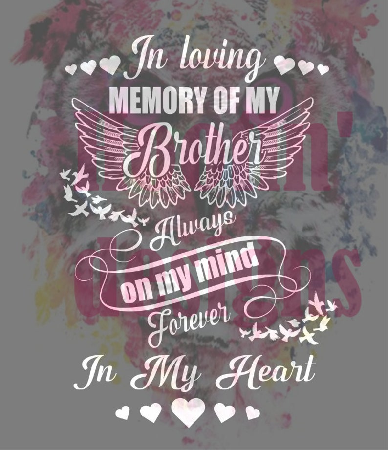 Memory of Brother SVG File - Etsy Ireland