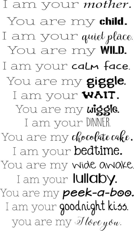 I Am Your You Are My Child Saying SVG File | Etsy