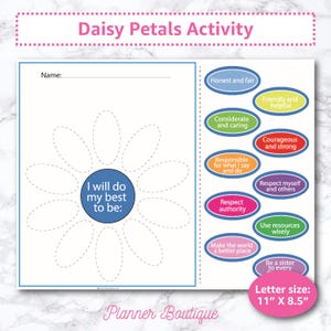 Printable Daisy Petals Poster Flower Garden Petal Activity Girl Troop ...